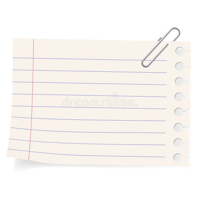 Clip y un trozo de papel ilustración del vector. Ilustración de pedazo ...