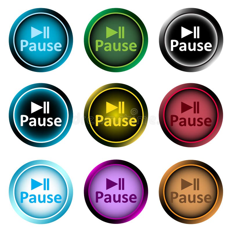 Clipart Color Icons Pause and Symbol Stock Illustration - Illustration ...
