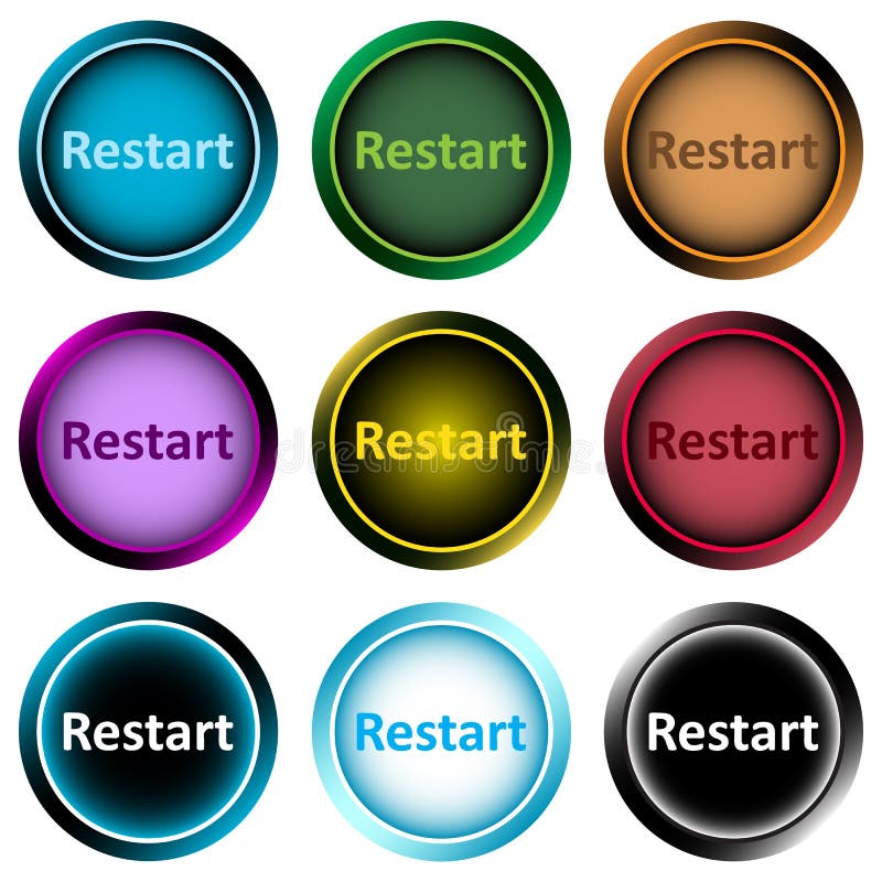 Clipart Color Icons Word Restart Stock Illustration - Illustration of ...