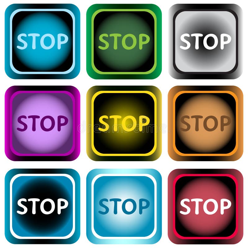 Clipart color square stop stock illustration. Illustration of ...