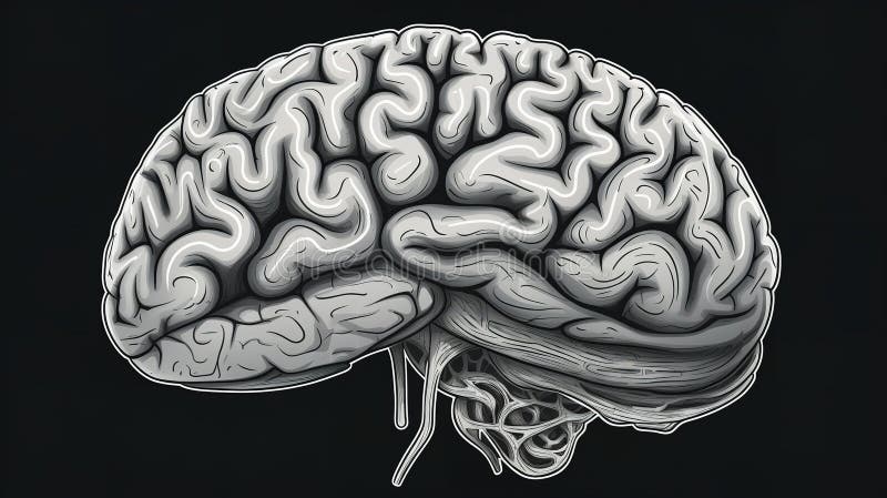 Clipart Image of a Simplified Human Brain Stock Illustration ...