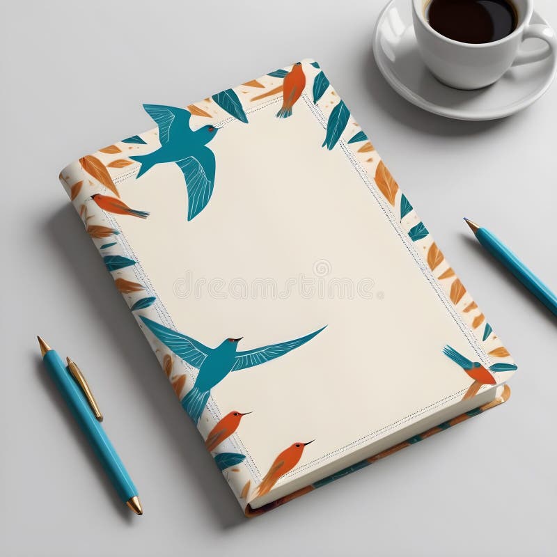 Flight of Fancy Journal Mockup Stock Illustration - Illustration of ...