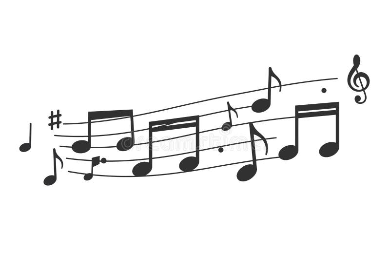 Clipart music notes black stock vector. Illustration of sound - 372279819
