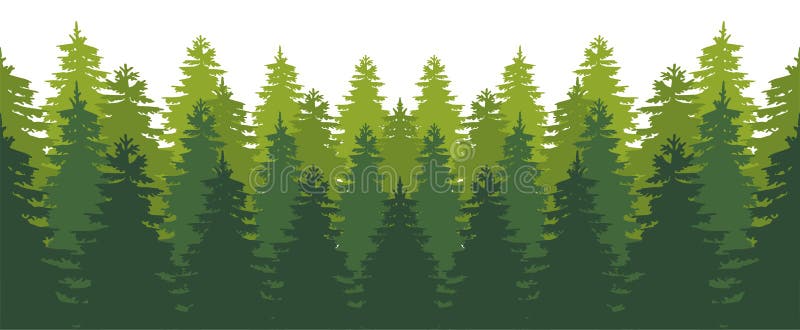 Forest Trees Seamless Pattern Background Stock Vector - Illustration of ...