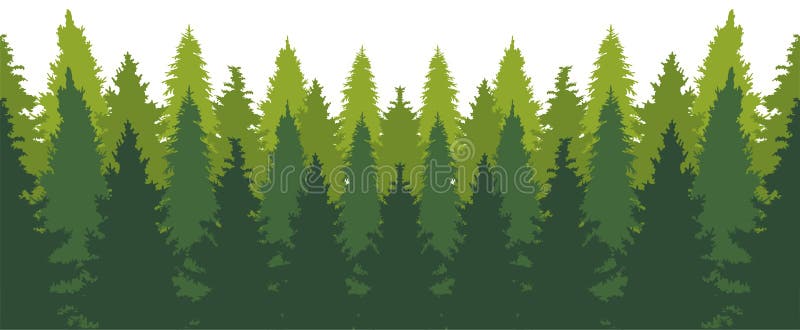 Forest Trees Seamless Pattern Background Stock Vector - Illustration of ...
