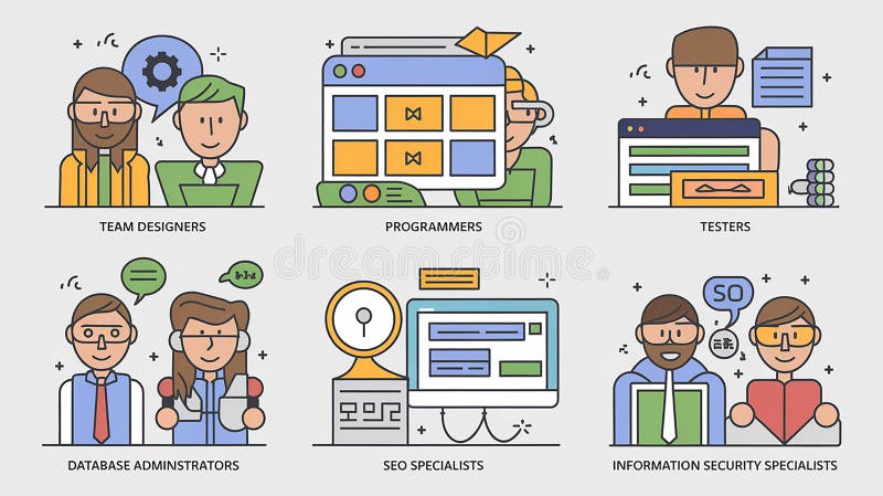 A Clipart of 6 Plots for Creating a Website, with Each Plot ...