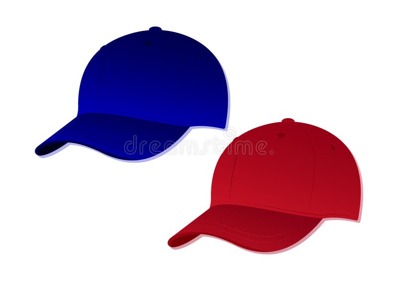Clipart Red and Blue Cap in Flat Style Stock Vector - Illustration of ...