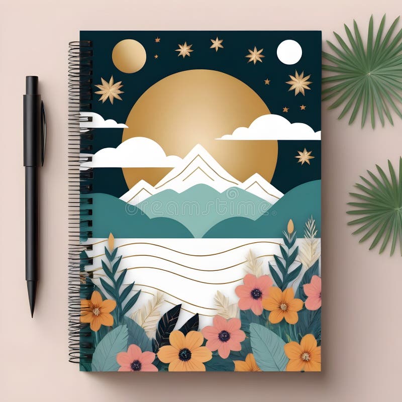 Boho Dream Journal Layout stock illustration. Illustration of advertising - 361731767