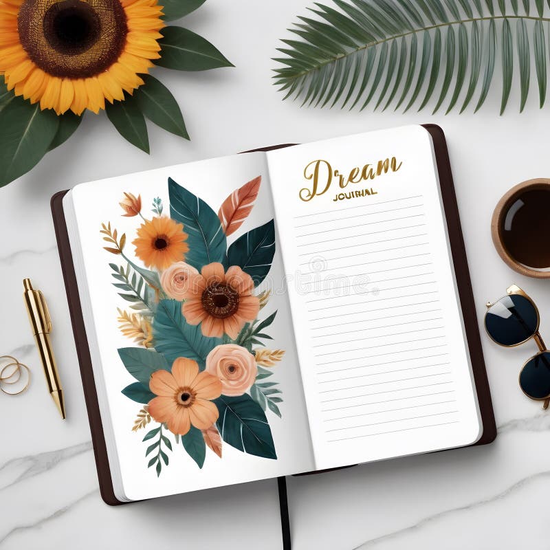 Boho Dream Journal Template Stock Illustration - Illustration of cover ...