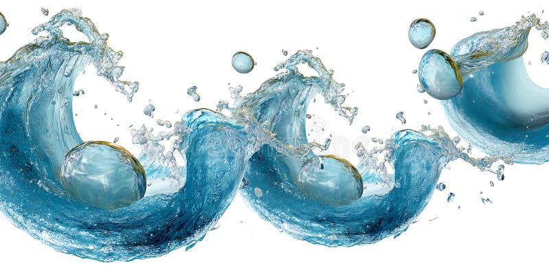 Clipart Waves, Water Splashes, and Bubbles for Fun Beach Design, Ocean ...