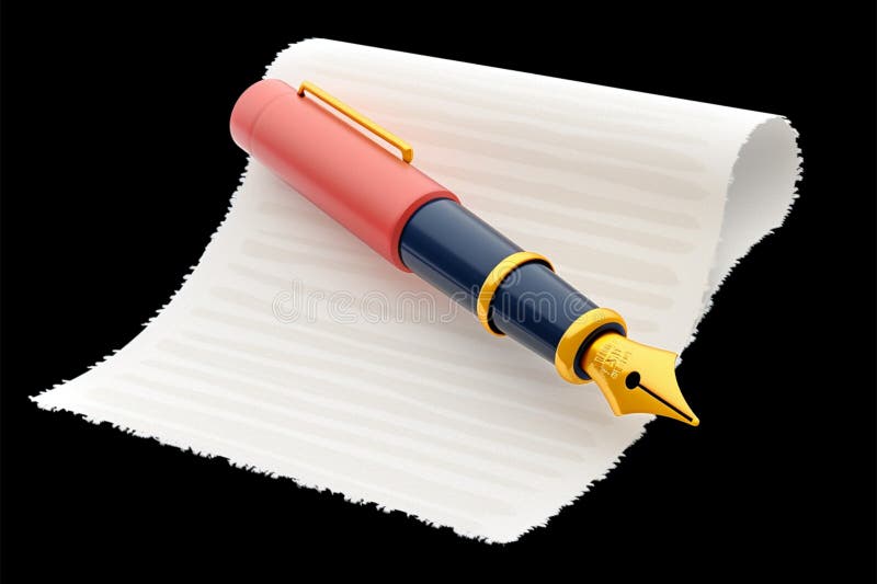 Clipart Writing a Document in 3D Document Icon for Paperwork on White ...