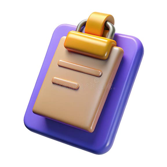 Clipboard with Adjustable Clamp on White Background Stock Illustration ...