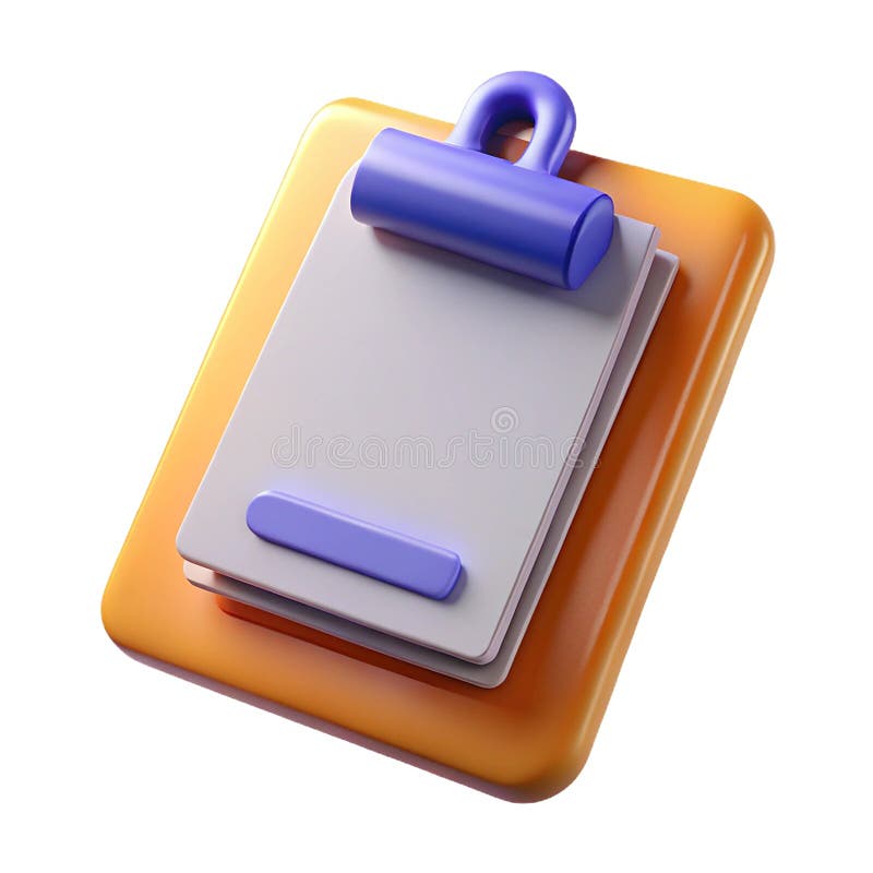 Clipboard with Adjustable Clamp on White Background Stock Illustration ...