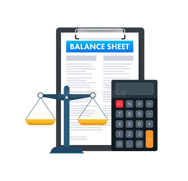 Clipboard with Balance Sheet with Calculator. Financial Reports ...