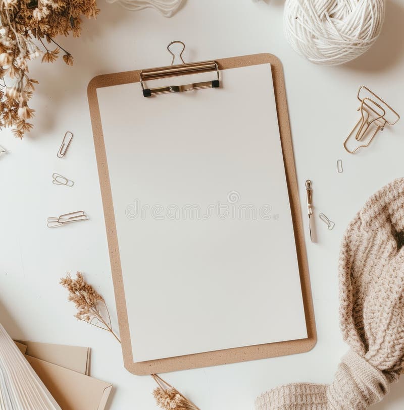 Clipboard with Blank Sheet of Paper Stock Image - Image of tool, blank ...