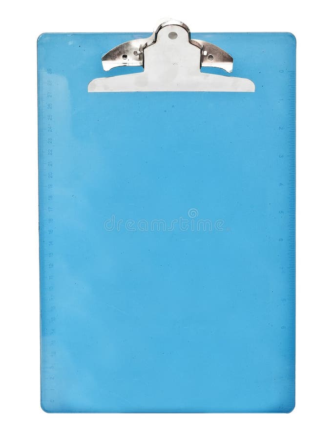 Blue Clipboard with Blank White Sheet Attached on White Background ...