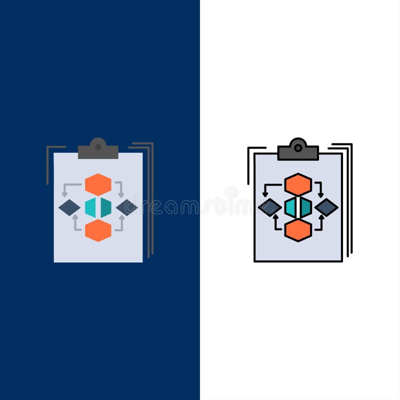 Clipboard, Business, Diagram, Flow, Process, Work, Workflow Icons. Flat ...