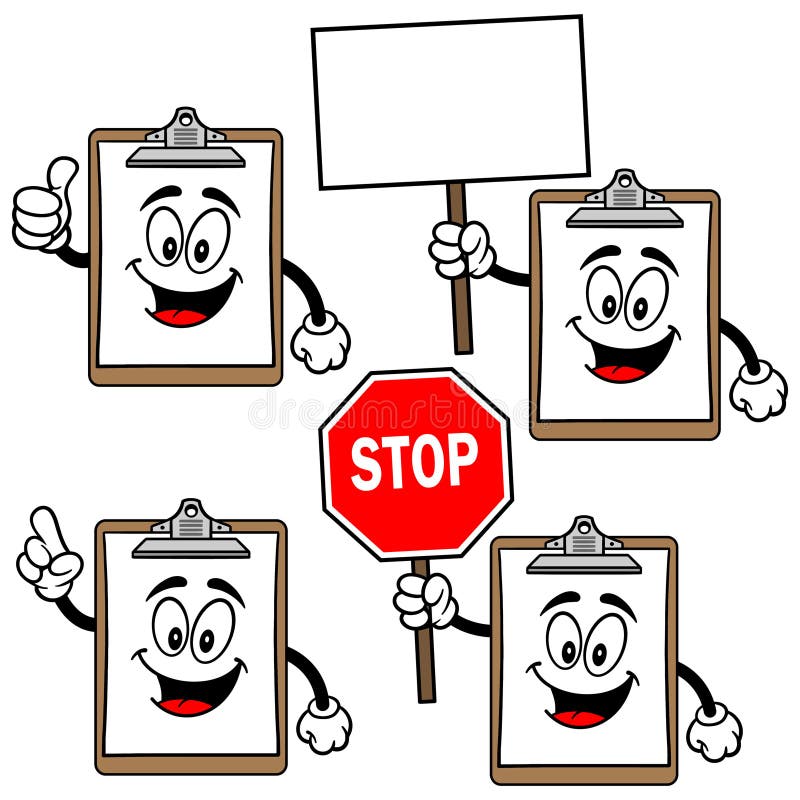 Clipboard Character Set 02 stock vector. Illustration of cartoon ...