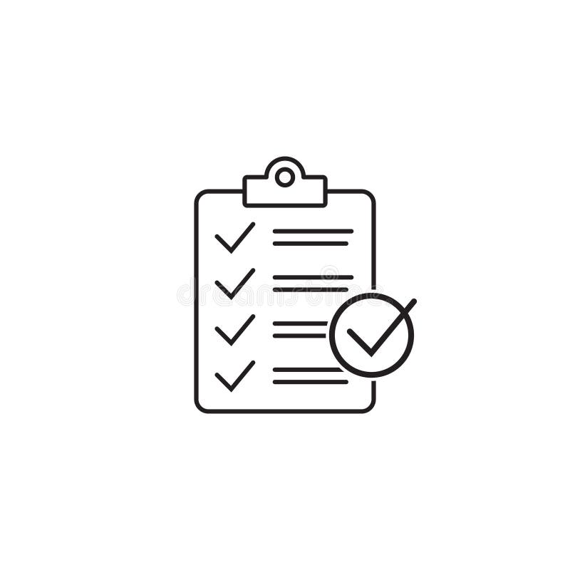 Clipboard with Check Mark Icon, Checklist Sign Symbol for Web Site and ...