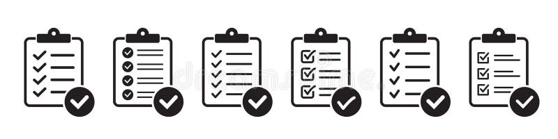 Clipboard with Check Mark Icon in Flat Style Isolated on Background ...