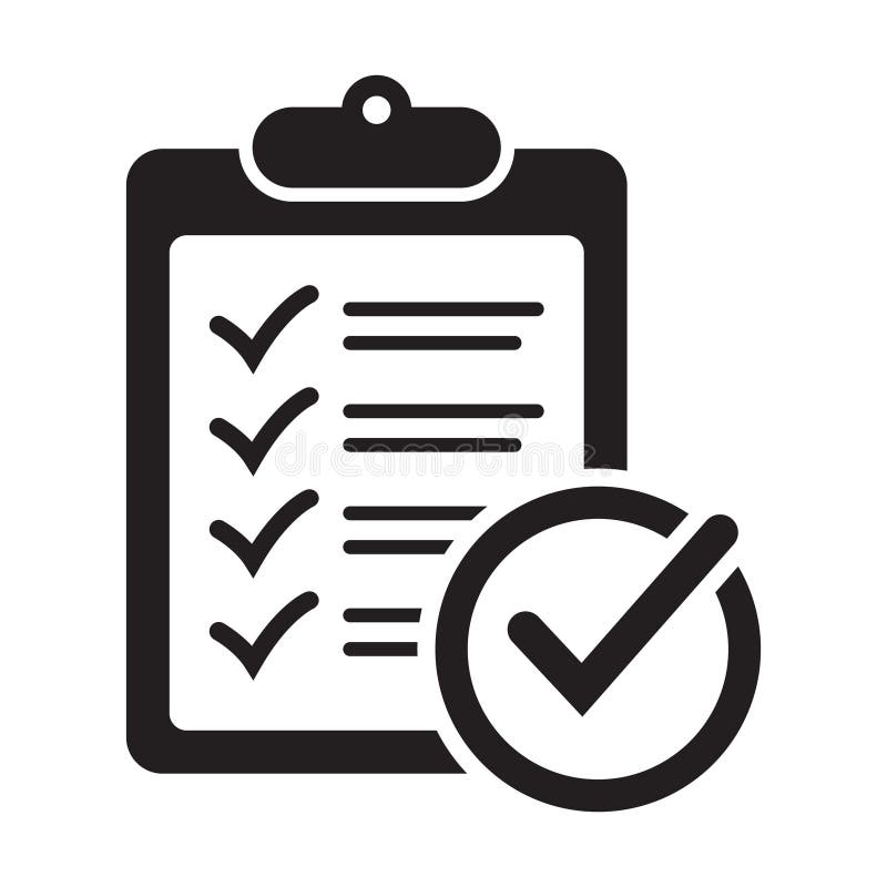 Clipboard with Check Mark Icon Isolated on Background. Checklist Sign ...