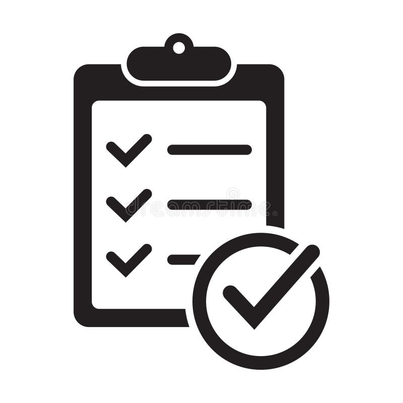 Clipboard with Check Mark Icon Isolated on Background. Checklist Sign ...