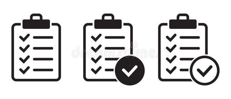 Clipboard with Check Mark Icon Isolated on Background. Checklist Sign ...