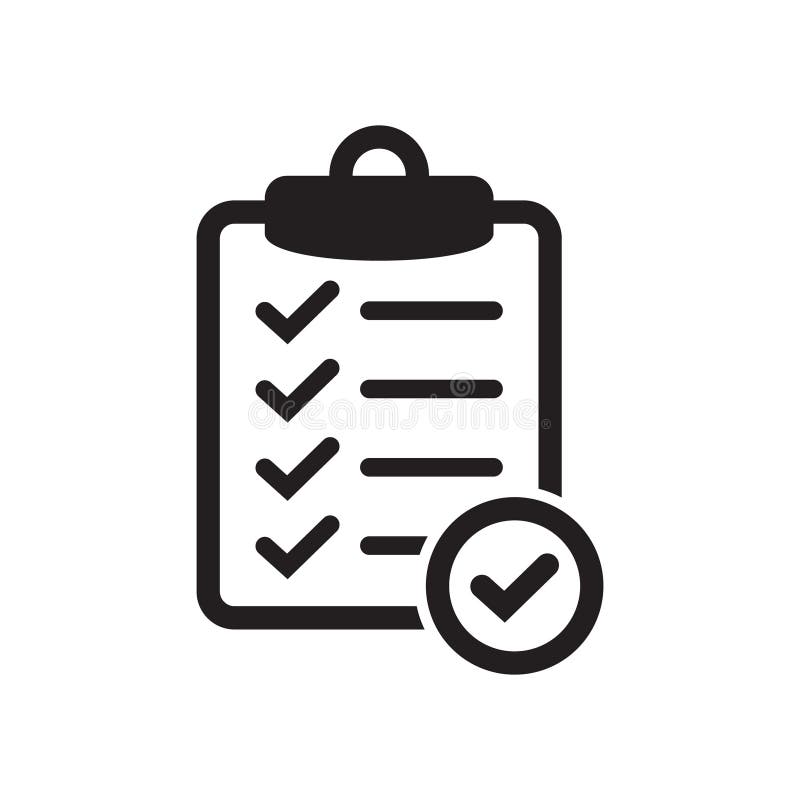 Clipboard with Check Mark Icon Isolated on Background. Checklist Sign ...