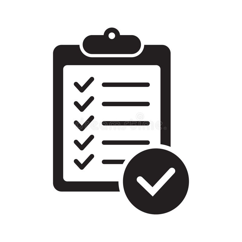 Clipboard with Check Mark Icon Isolated on Background. Checklist Sign ... Clipboard with Check Mark Icon Isolated on Background. Checklist Sign ...