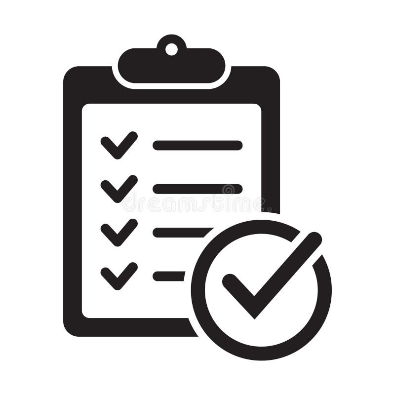 Clipboard with Check Mark Icon Isolated on Background. Checklist Sign ...