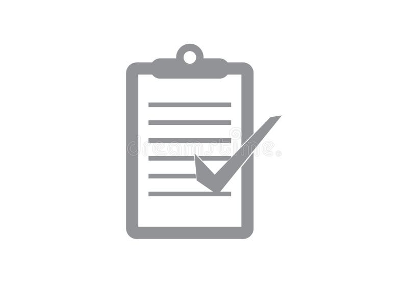Clipboard and Check Mark Icon Stock Illustration - Illustration of ...