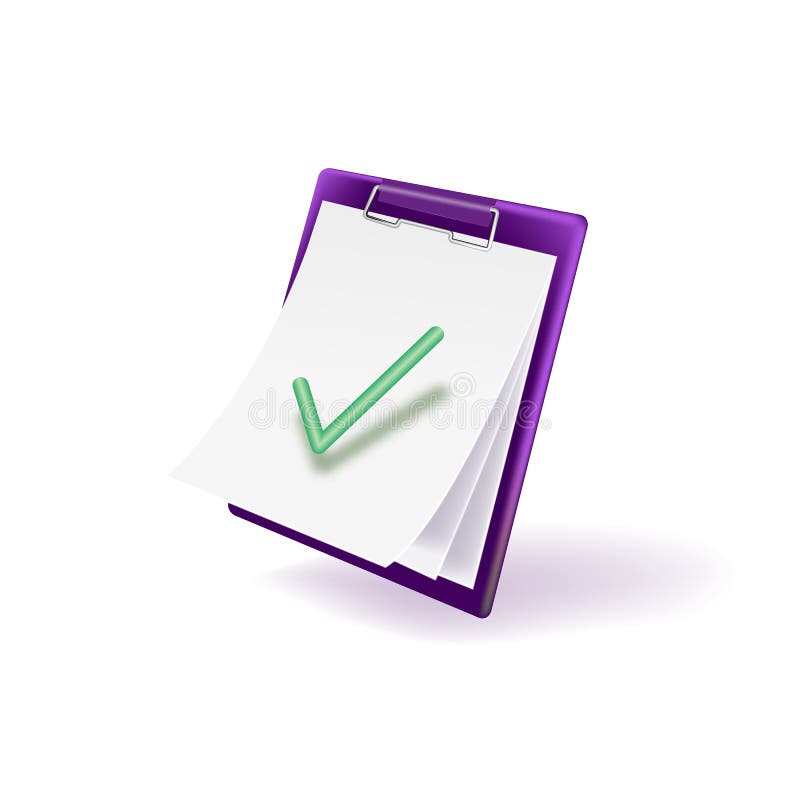 Clipboard and Check Mark Illustration Design Over a White Background ...