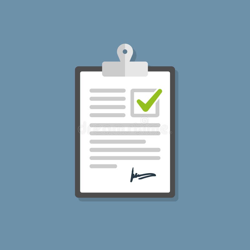 Clipboard and Check Mark Icon Stock Illustration - Illustration of ...