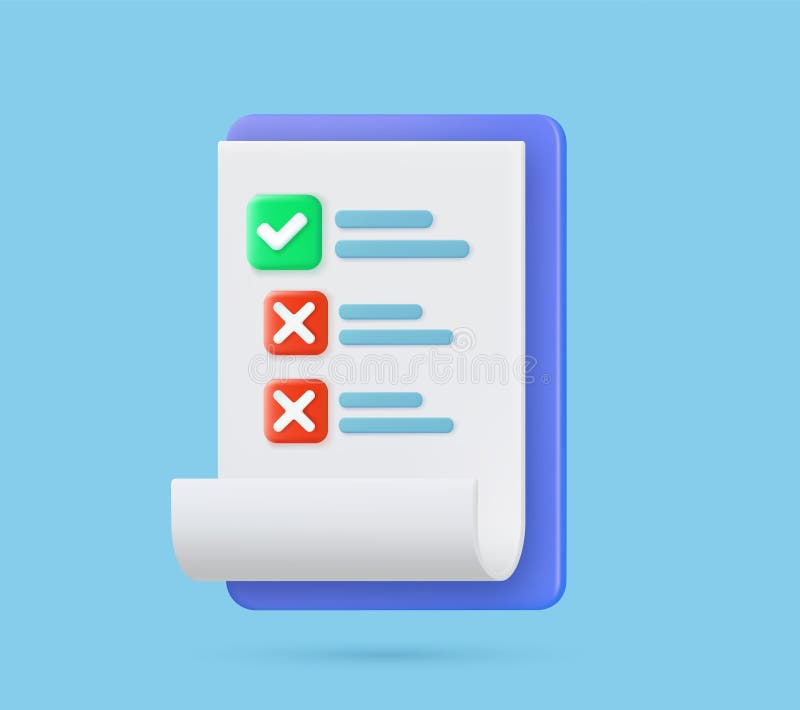 Clipboard with Check Mark in 3d Realistic Style. Successful Operation ...