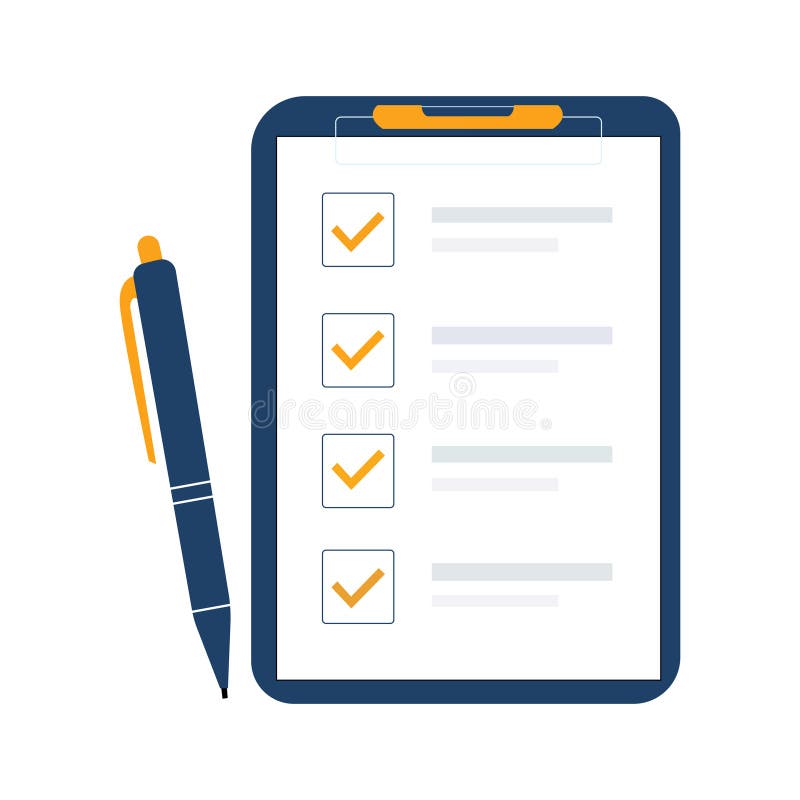 Clipboard and Check Marks. Flat Style Design Vector Illustration Stock ...