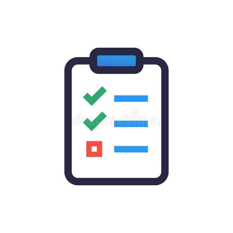 Clipboard and Check Marks. Flat Style Design Vector Illustration Stock ...