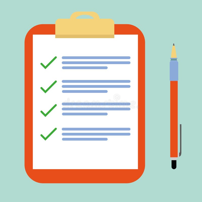 Clipboard Checklist with Assessment. Stock Illustration - Illustration ...