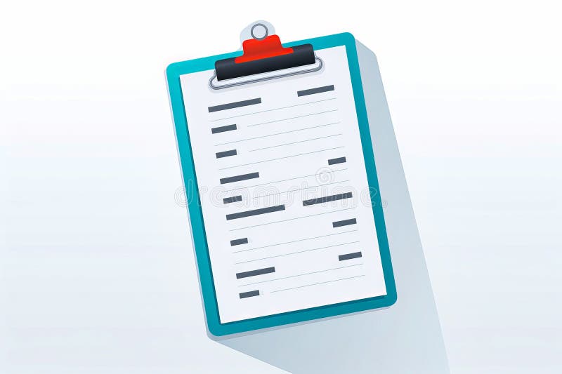 Clipboard with Checklist Attached To it with Red Clip. Generative AI ...