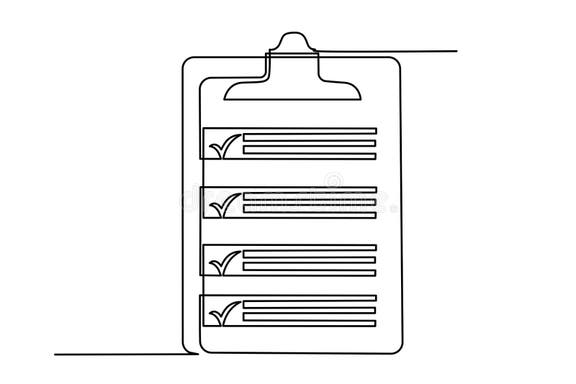 Checklist Continuous Line Drawing Stock Illustrations – 186 Checklist ...