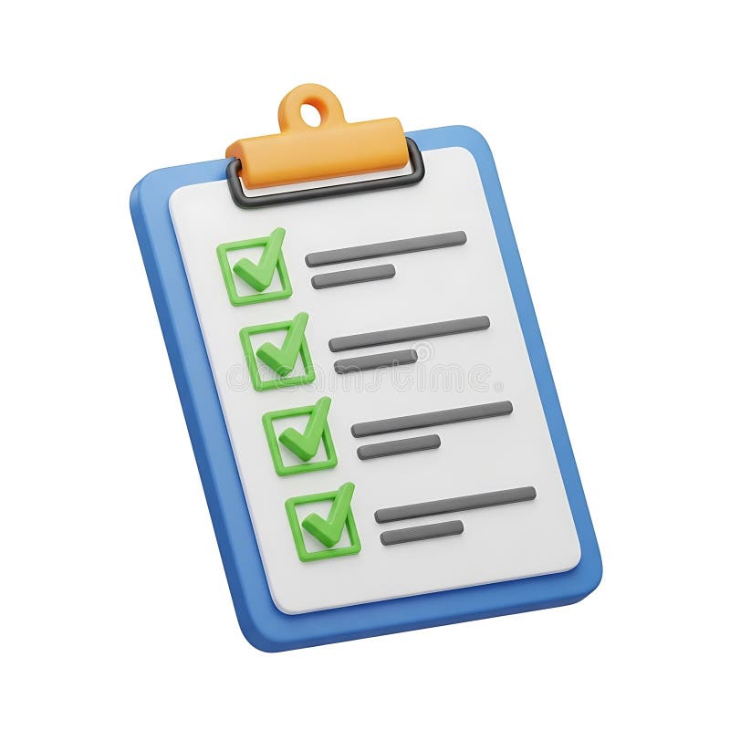 Clipboard with Checklist and Green Check Marks Indicating Completed ...