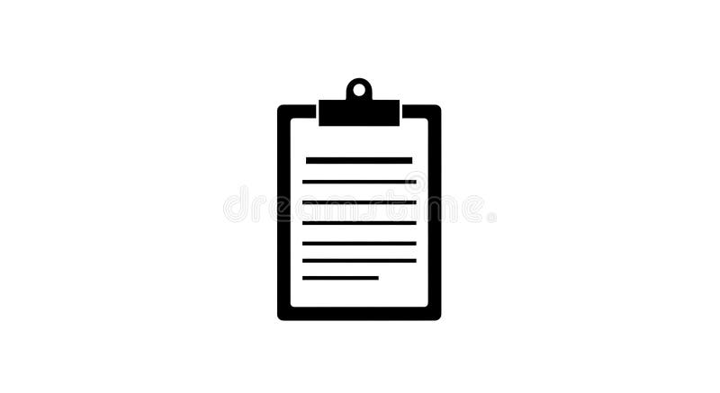 Clipboard with Checklist Icon in Black and White for Data Collection ...