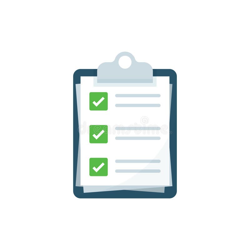 Clipboard with Checklist Icon in Flat Style. Planning and Organization ...