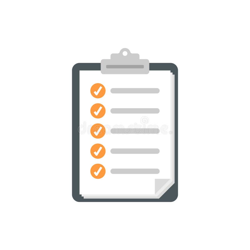 Clipboard with Checklist Icon in Flat Style. Planning and Organization ...