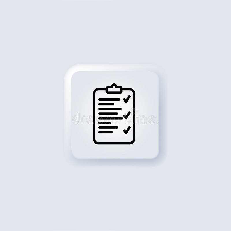 Clipboard with Checklist Icon. Paper Document Symbol. Note Sign Stock ...