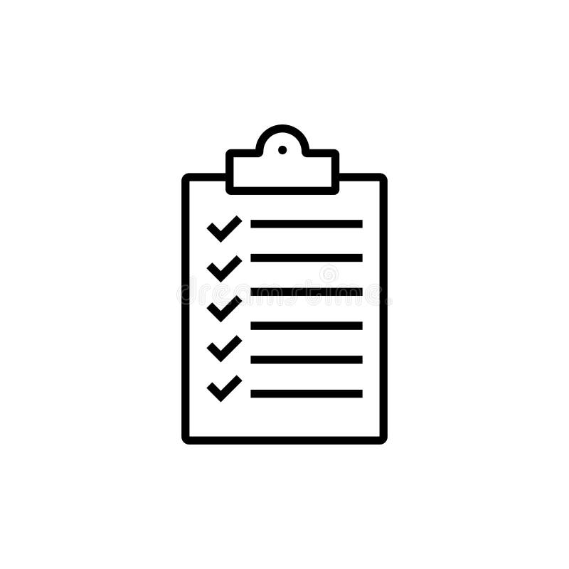 Clipboard with Checklist Icon. Paper Document Symbol. Note Sign. Vector ...
