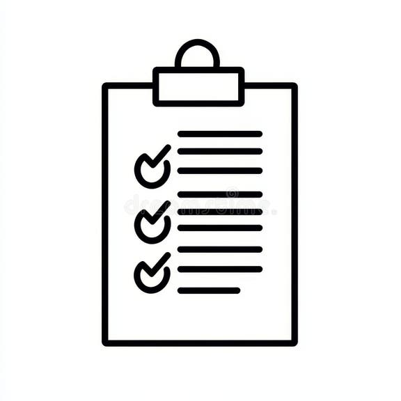 Clipboard Checklist Icon that is Simple, Containing Checkmarks and One ...