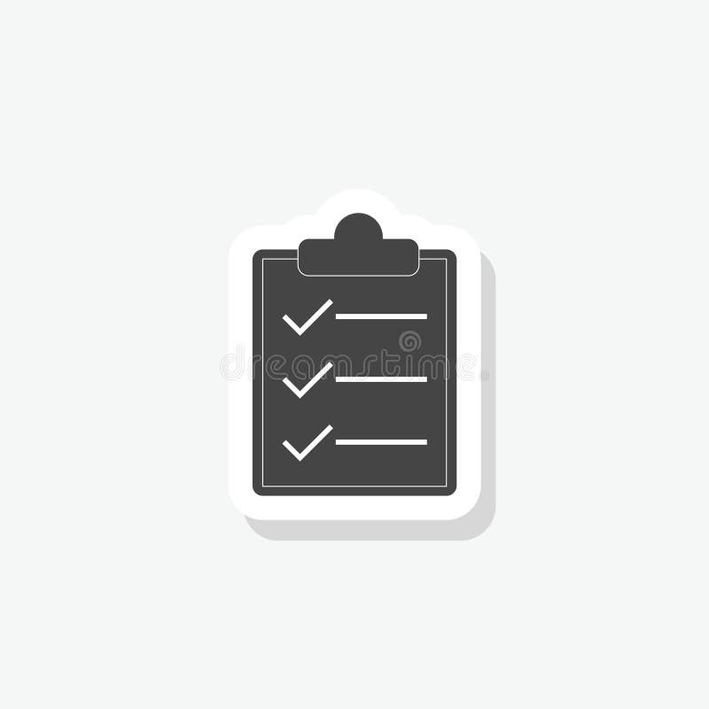 Clipboard with Checklist Icon Sticker Stock Vector - Illustration of ...