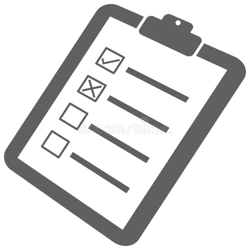 Clipboard with Checklist Icon. Survey Form and Questionnaire Paper for ...