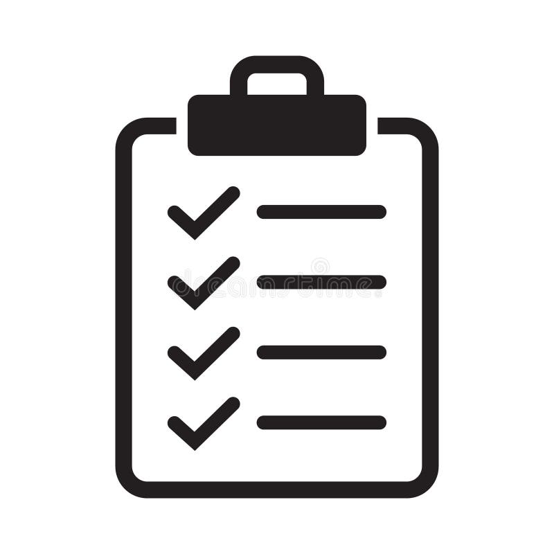 Clipboard with Checklist Icon, Symbol for Web Site and App Design ...