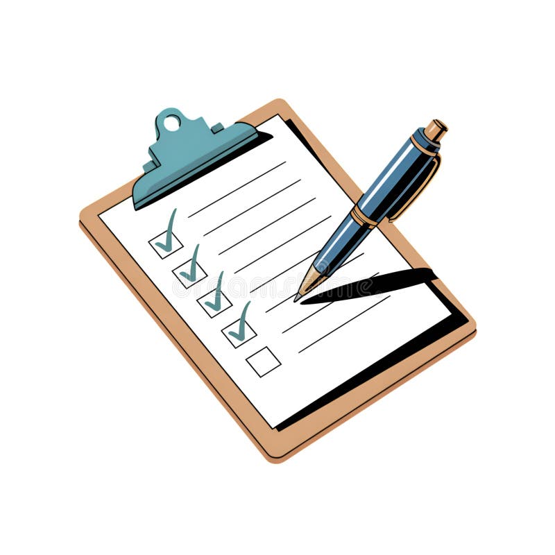 Clipboard with Checklist and Pen on White Surface, Tasks Completed ...